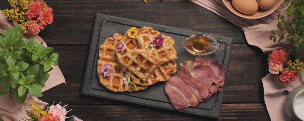 Waffle Americano com Bacon e Mel - Seara